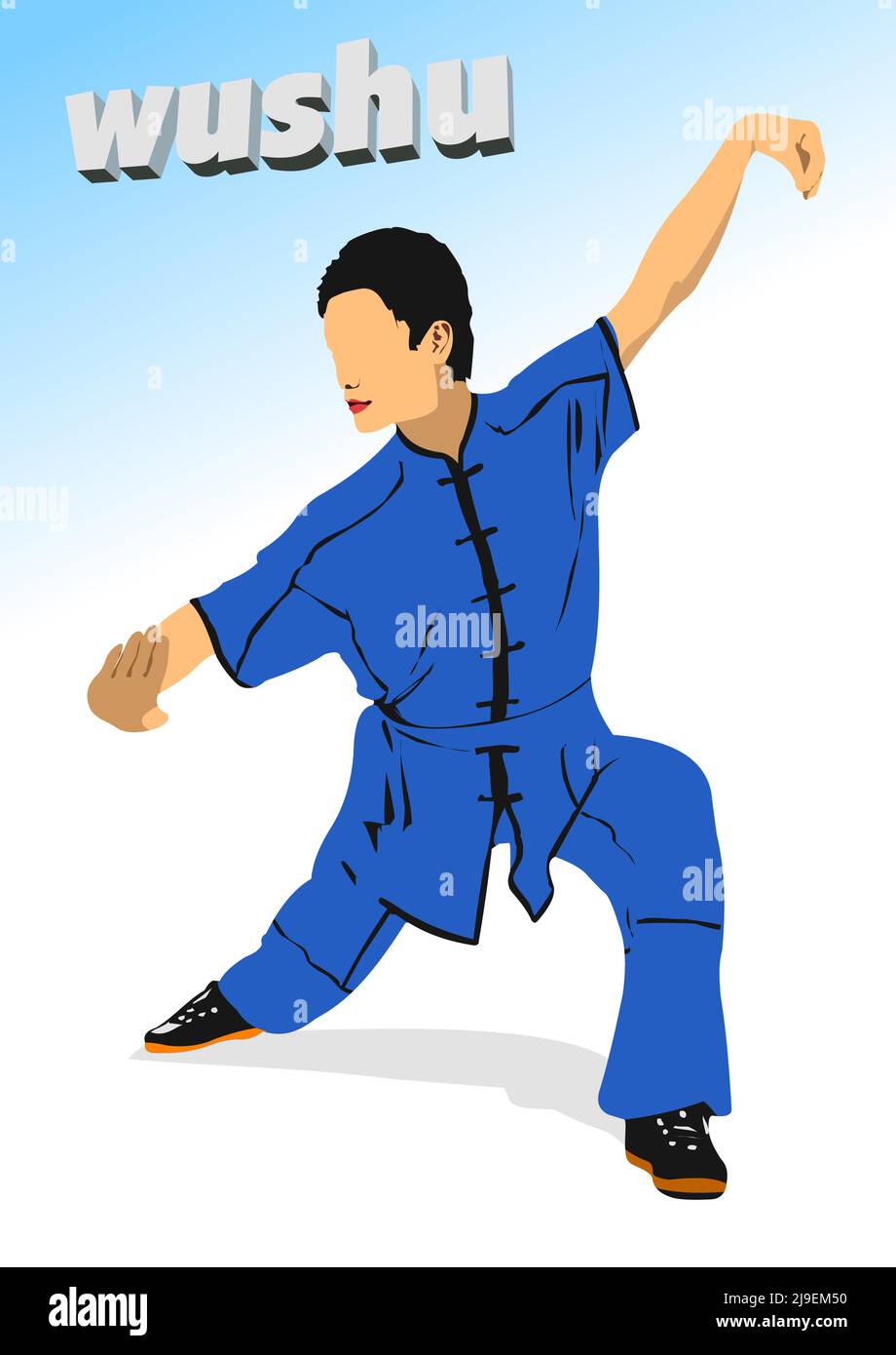 Wushu position Stock Vector Images - Alamy