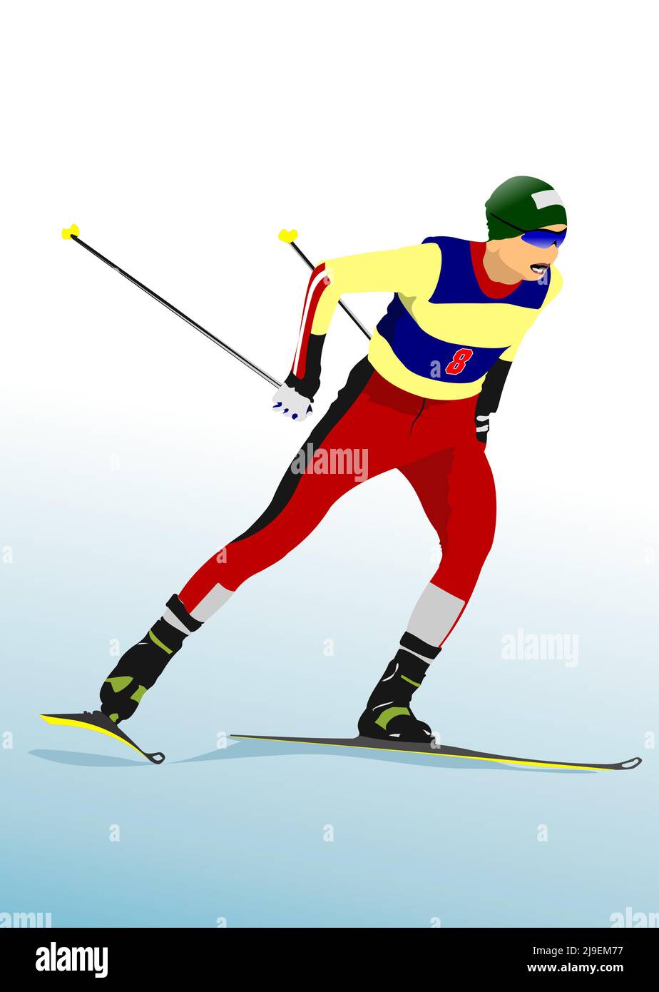 Ski runner. Colored 3d Vector illustration Stock Vector Image & Art - Alamy