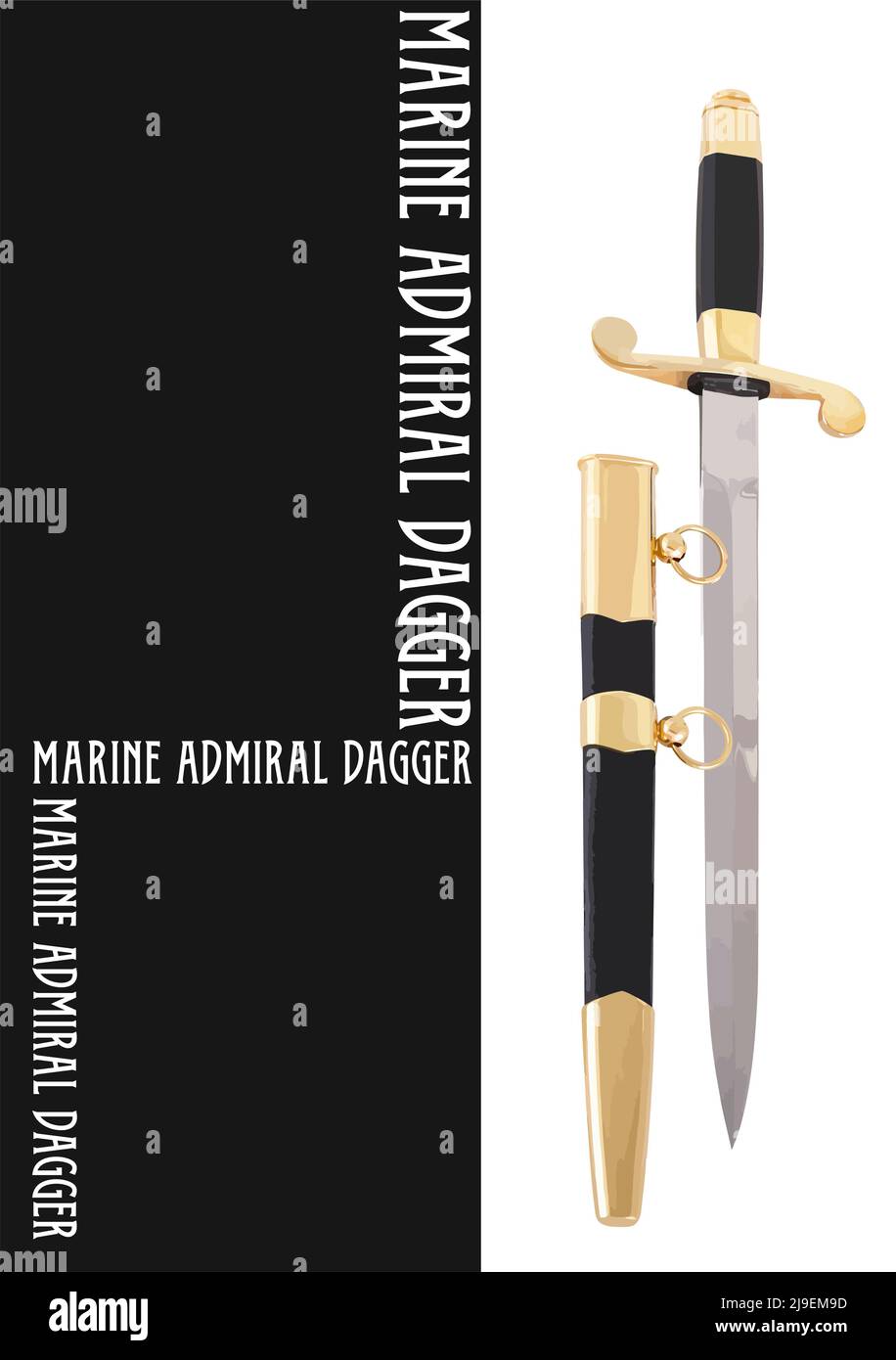 Marine Admiral dagger. 3d color vector illustration Stock Vector Image ...