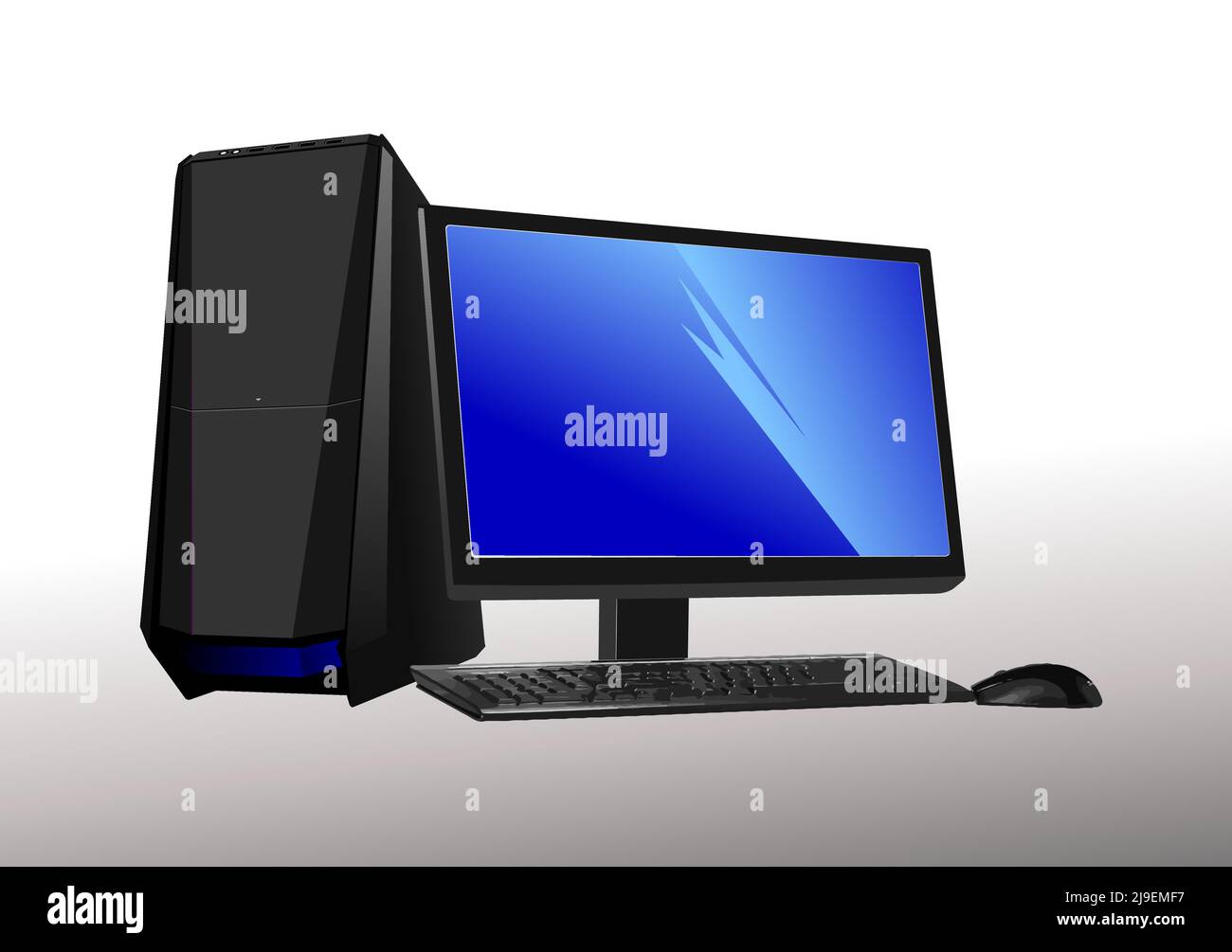 Computer tower and the monitor Stock Vector Images - Alamy