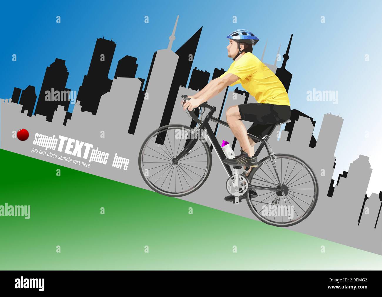 Young man riding a bicycle. Vector 3d illustration Stock Vector Image ...