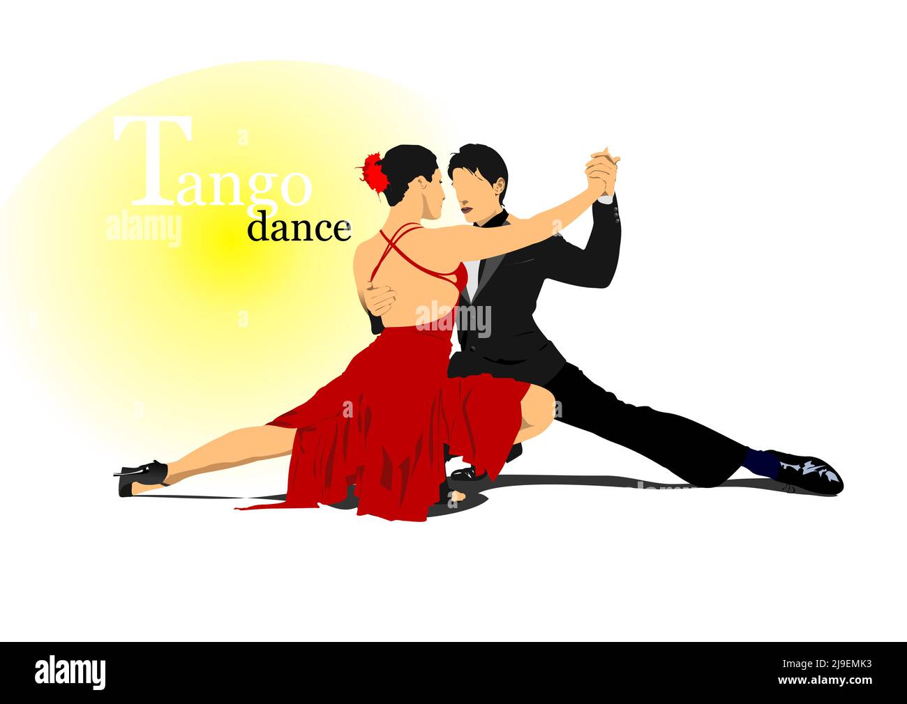 Couple dancing a tango. Vector Colored 3d illustration Stock Vector ...