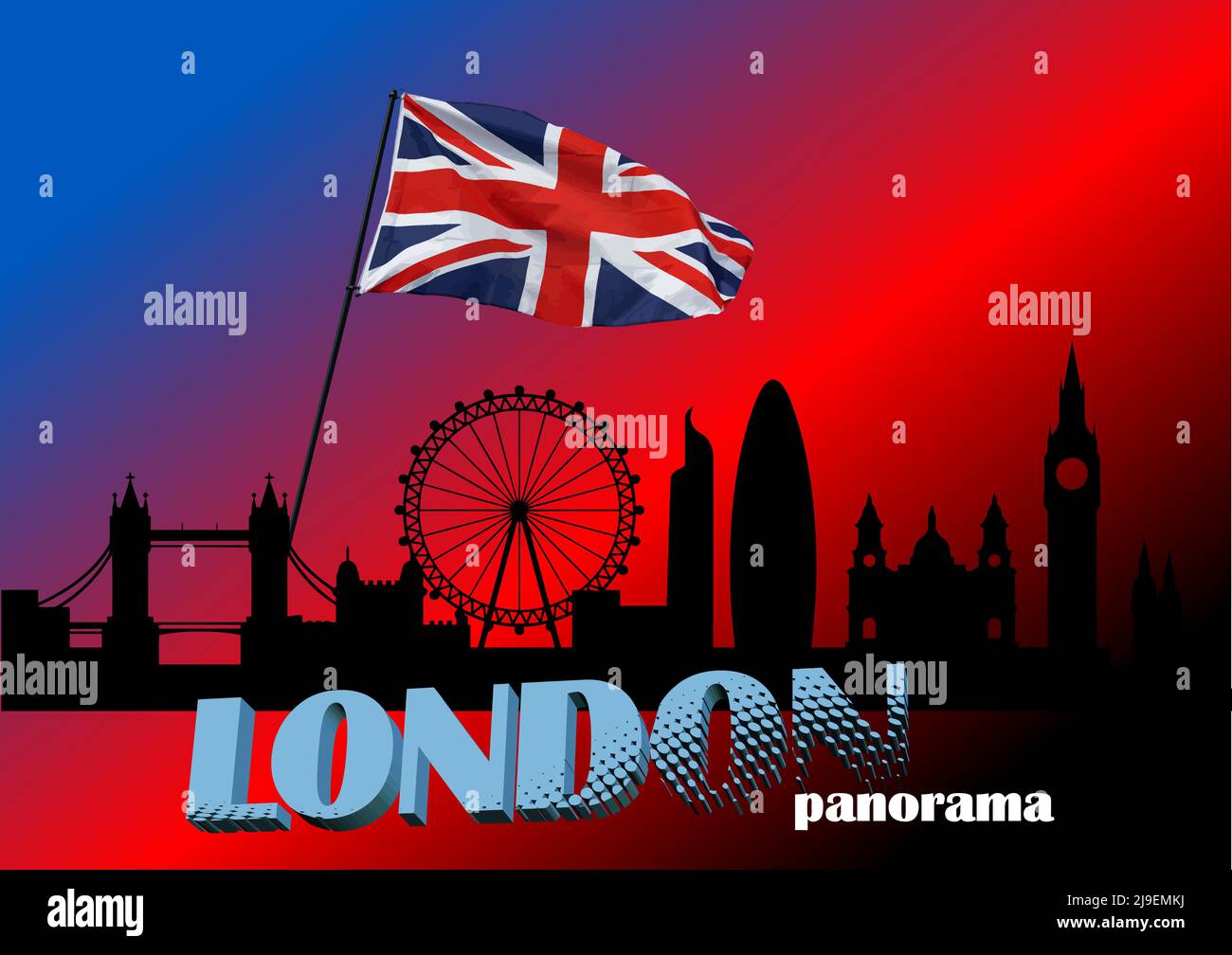 Black London skyline. Color vector background Stock Vector Image & Art ...