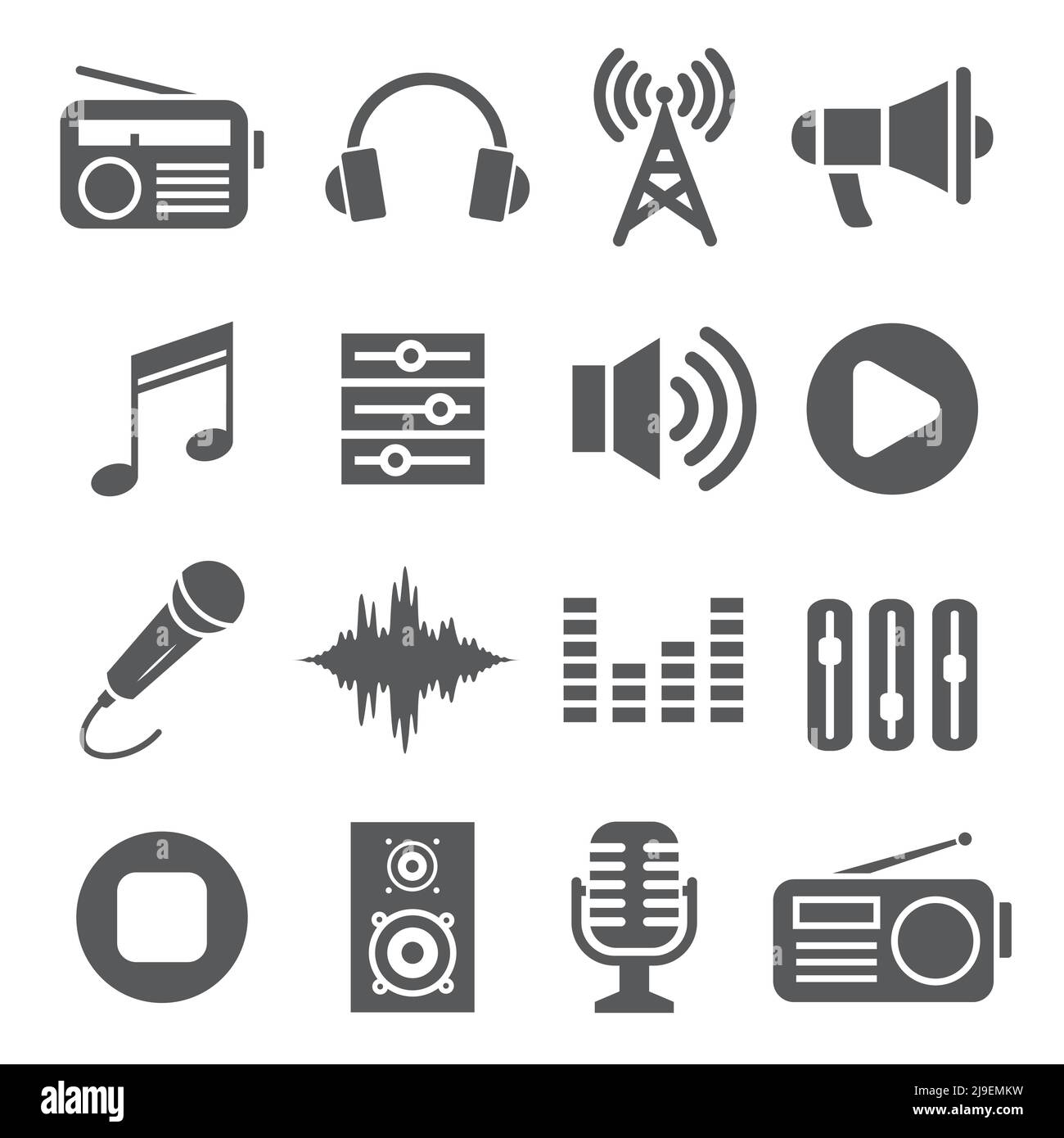 Radio icon set on white background Stock Vector Image & Art - Alamy