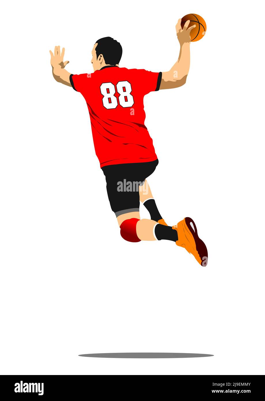 Handball player silhouette. 3d color vector illustration Stock Vector ...