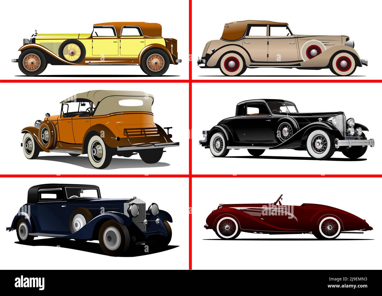 Set of Luxury cars on isolated white background. Vector 3d illustration ...