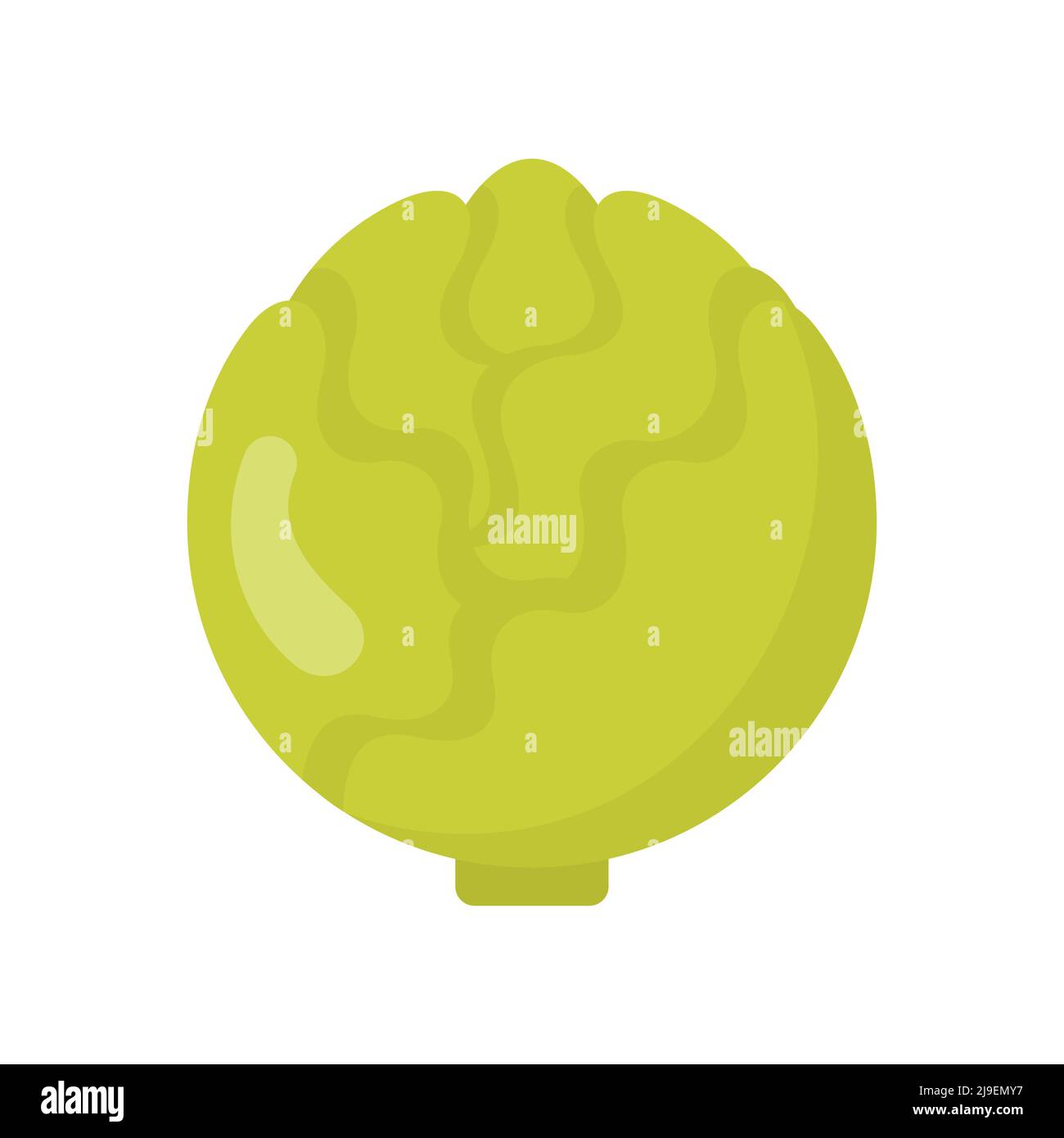 Cute cabbage vegetable, isolated colorful vector icon Stock Vector ...