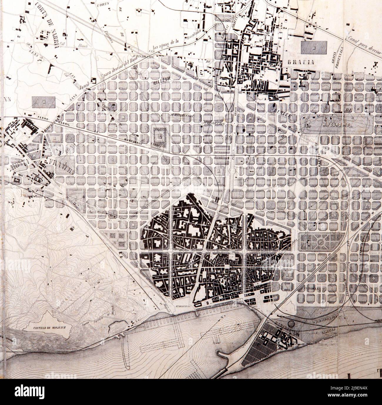 Detalle del plano para la remodelación del Eixample de Barcelona ...