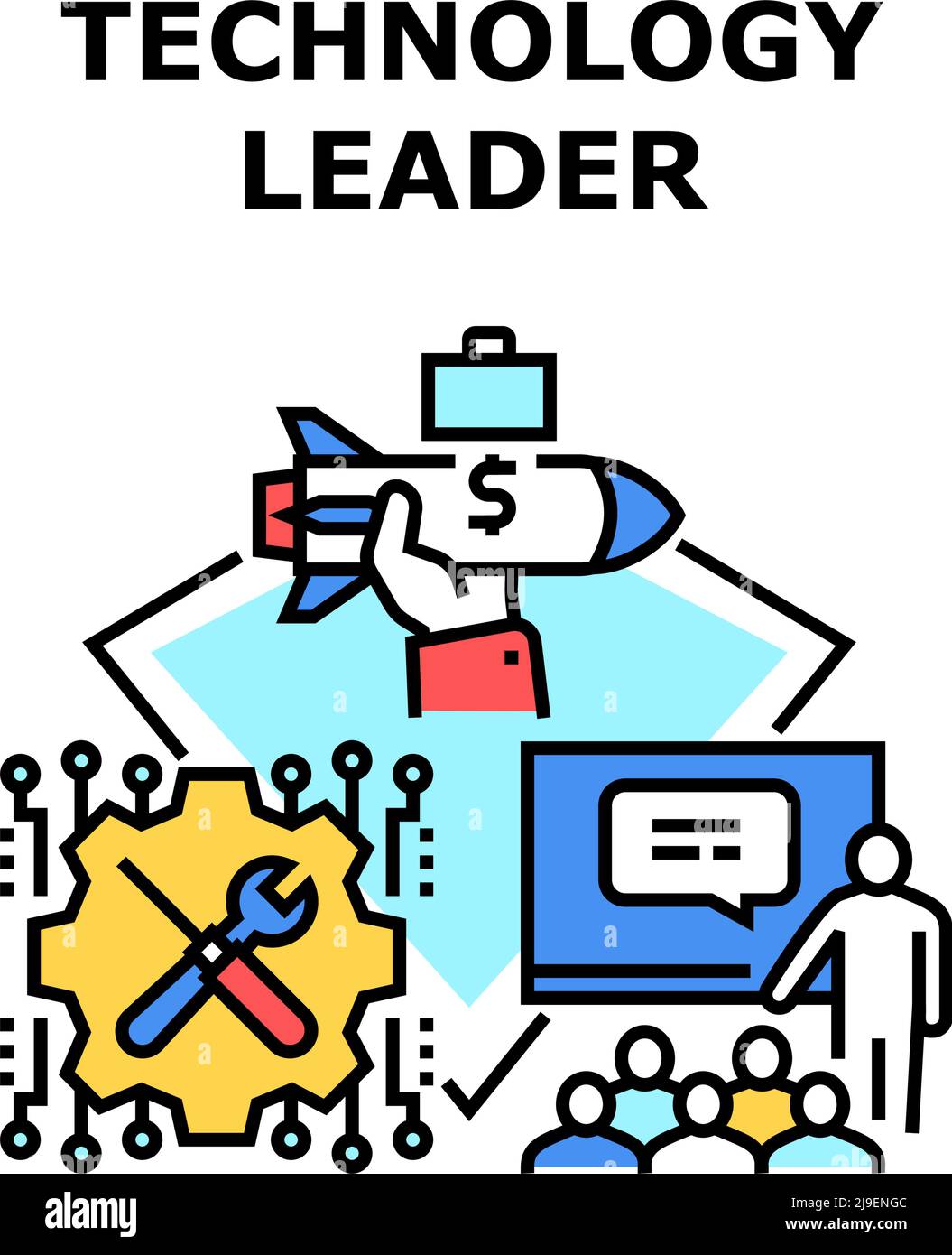 Leader Technology Vector Concept Illustration Stock Vector Image & Art ...