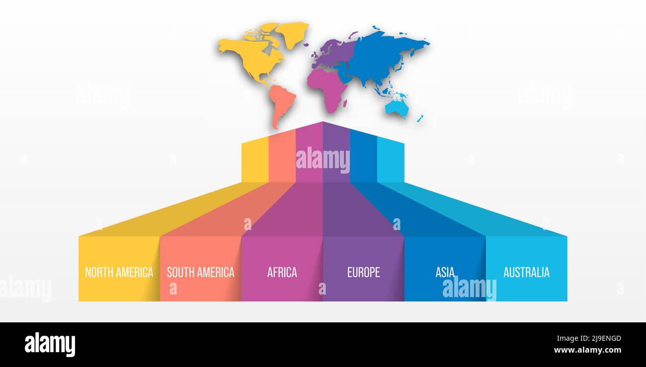World map modern infographics continent stripes Stock Vector Image ...