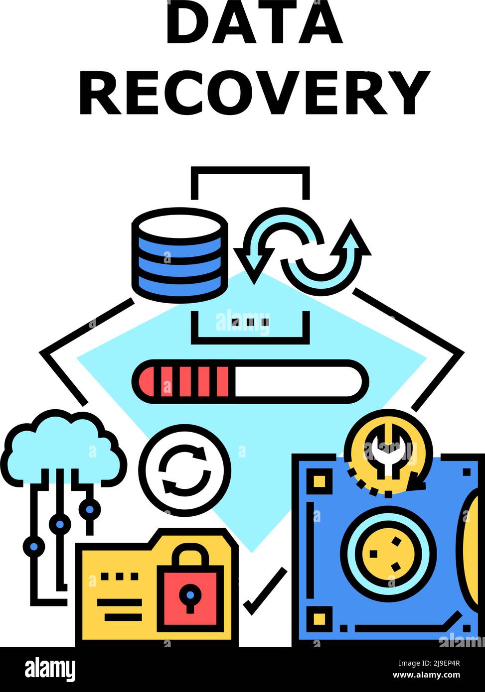 Data Recovery Vector Concept Color Illustration Stock Vector Image ...
