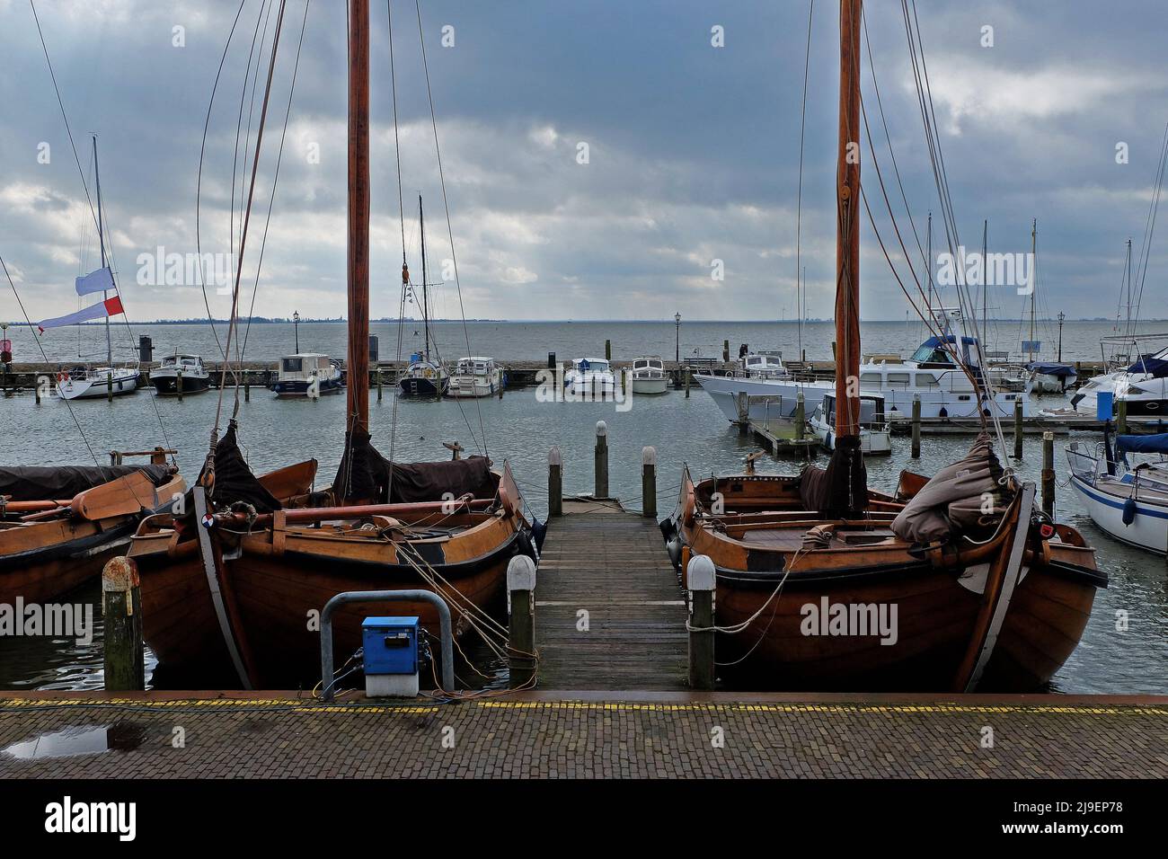 Exterior design and decoration at Volendam fishing village, old boats ...