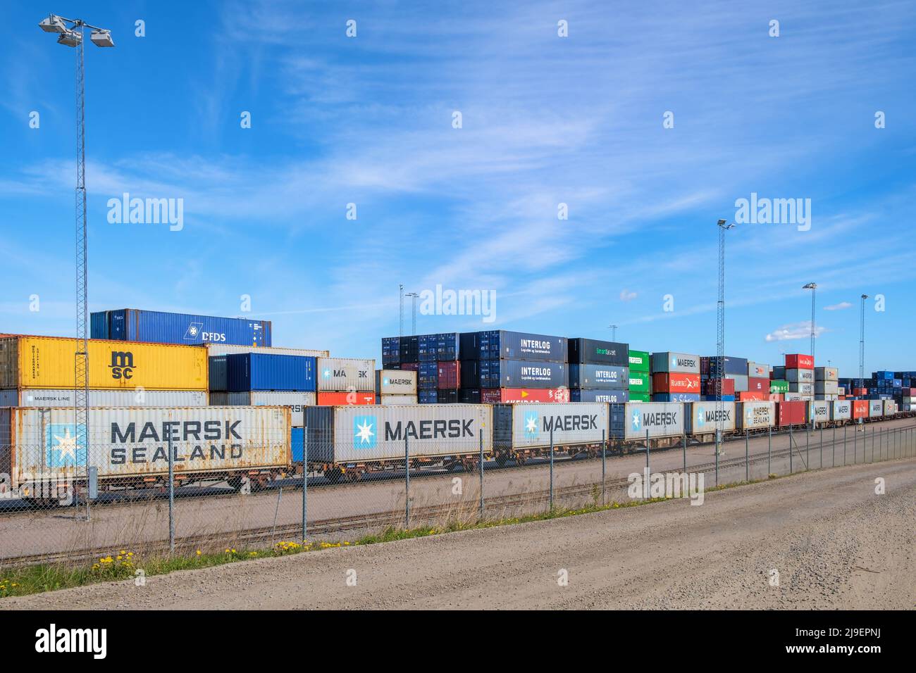 Train loaded cargo containers hi-res stock photography and images - Alamy