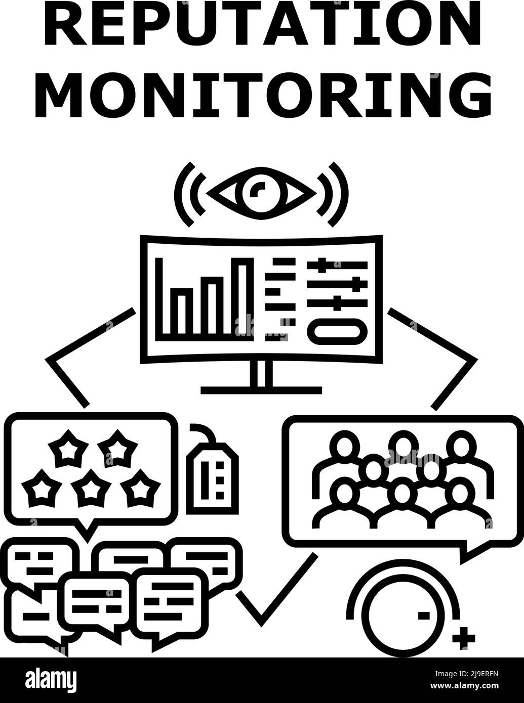 Reputation Monitoring Vector Concept Color Illustration Stock Vector ...