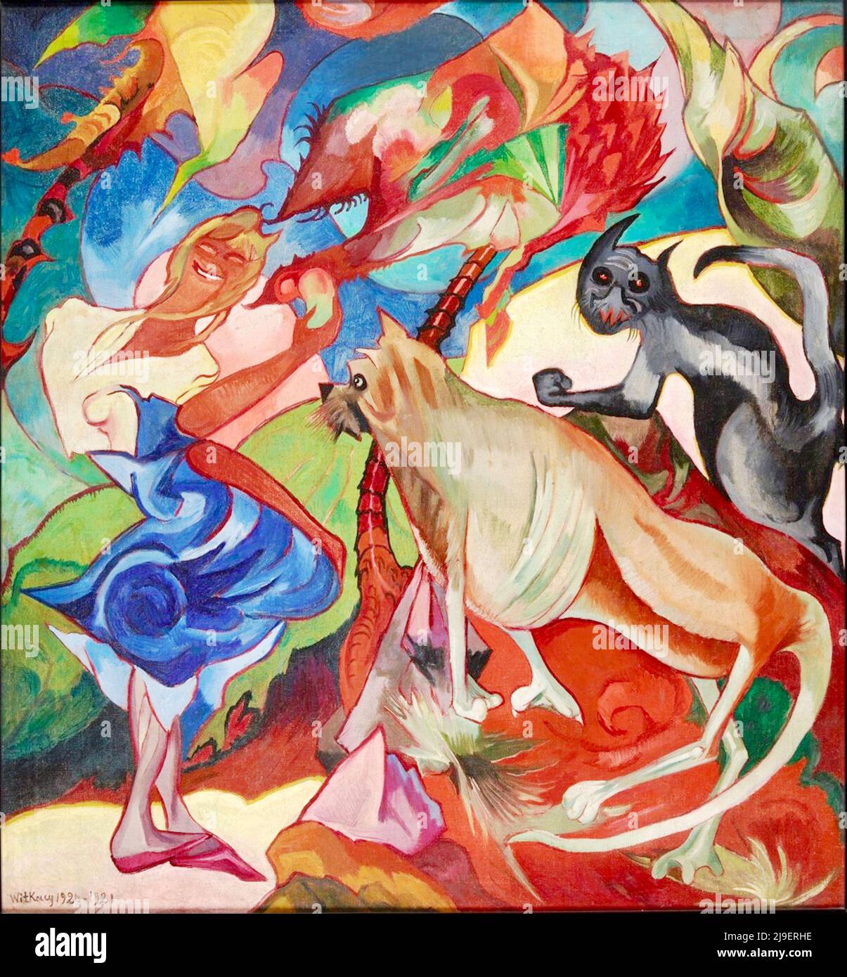 Stanisław Ignacy Witkiewicz - Witkacy - Marysia with the dog Burek on ...