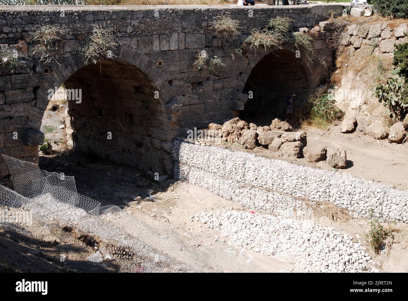 Greece, Dodecanese, Rhodes island Ancient stone bridge in the city of ...