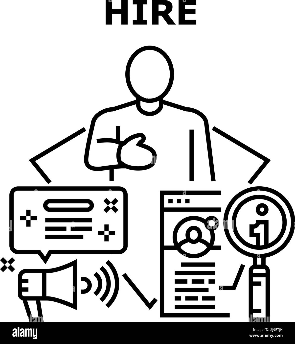 Hire Employee Vector Concept Color Illustration Stock Vector Image ...