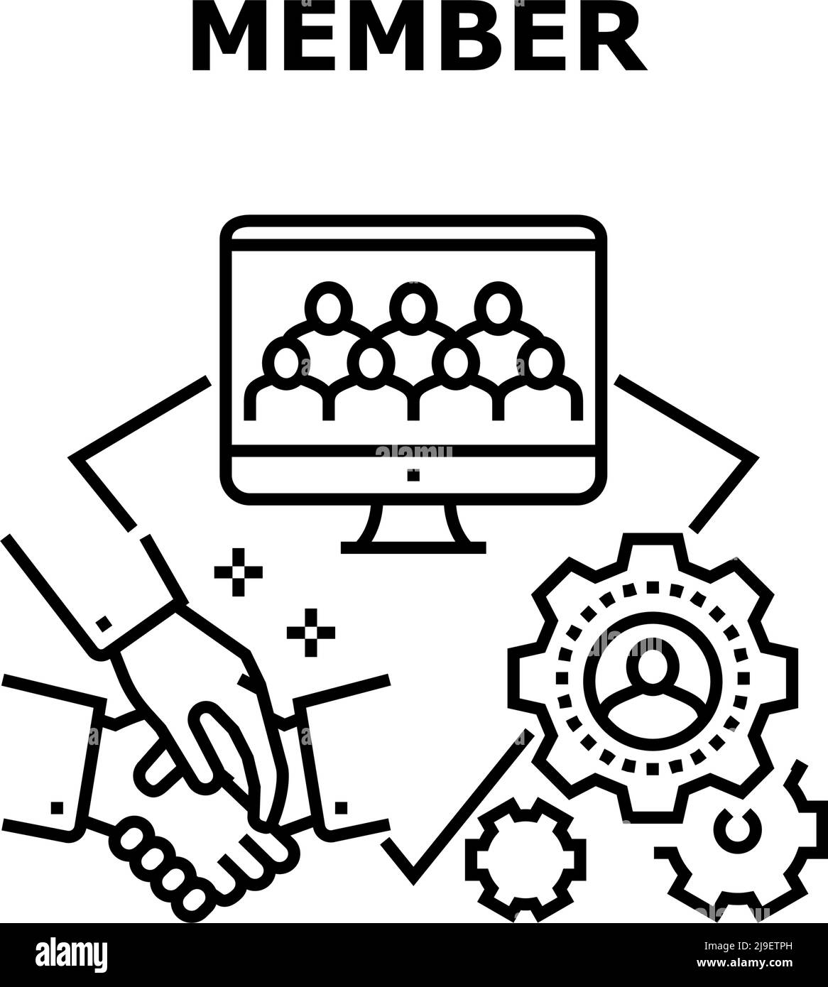 Online coaching business illustration Black and White Stock Photos ...