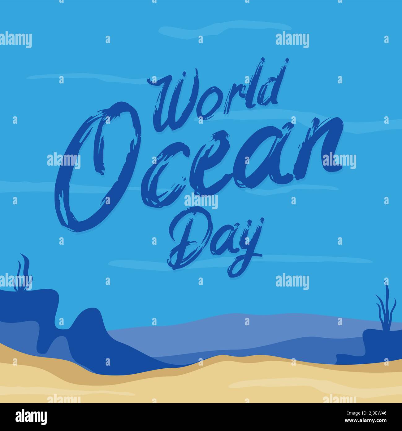 Concept card for the World Ocean Day abstract silhouette background ...