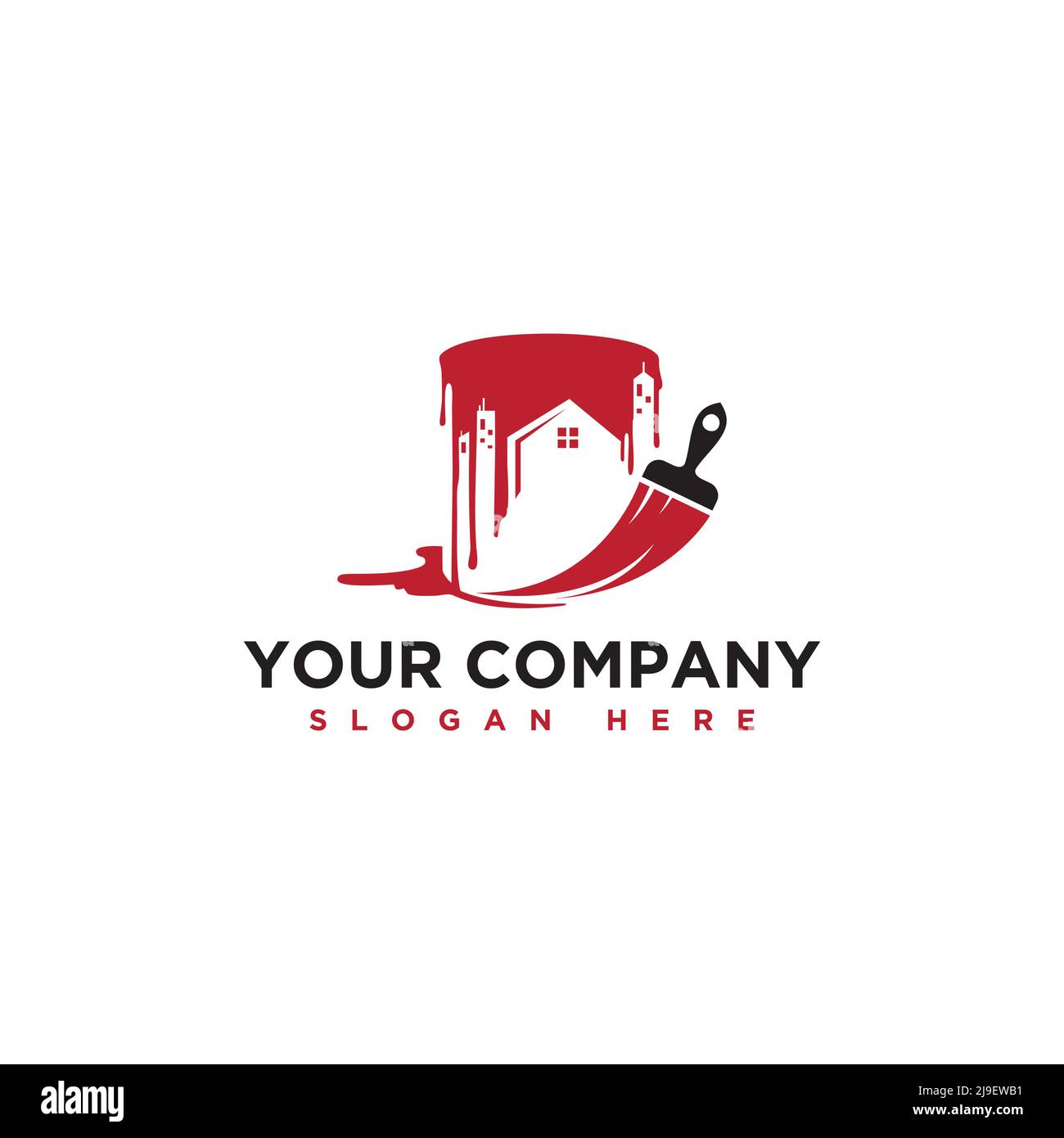 House painting service, decor and repair icon. Vector logo, label ...