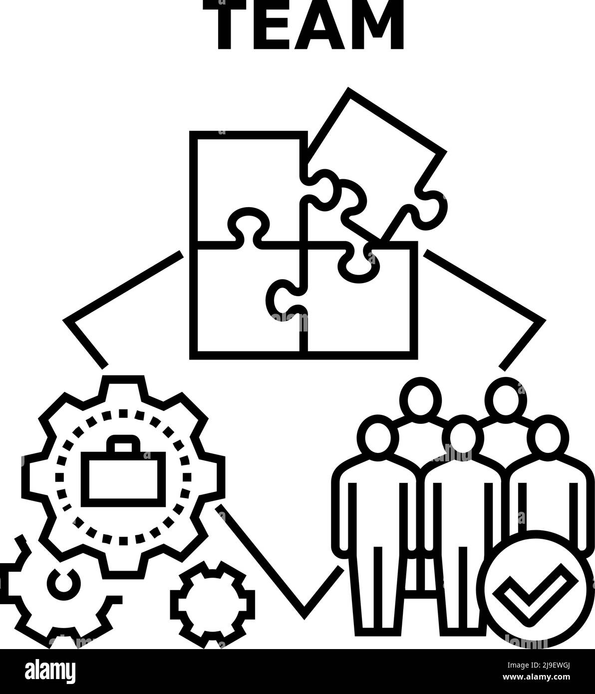 Team Working Vector Concept Color Illustration Stock Vector Image & Art ...