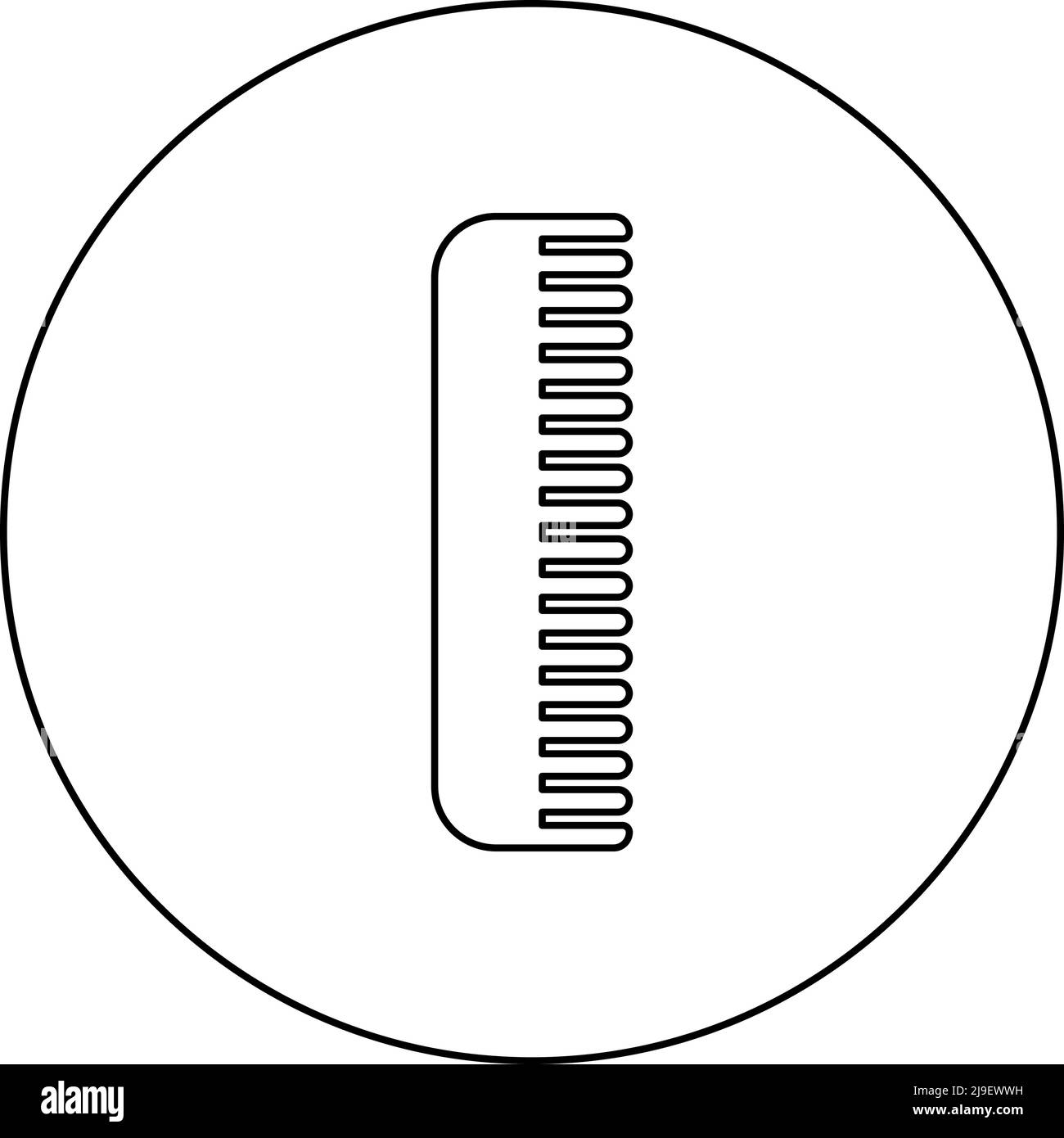 Comb icon in circle round black color vector illustration image outline ...