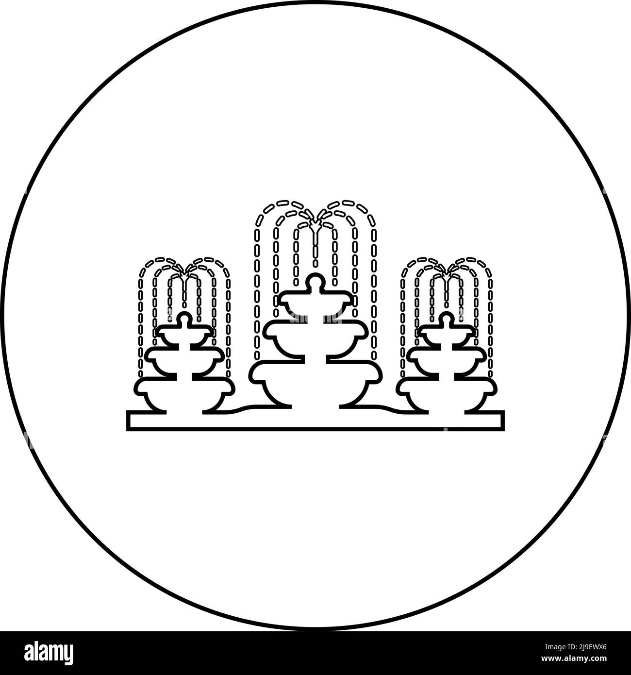 Cascade fountain in the park Stock Vector Images - Alamy