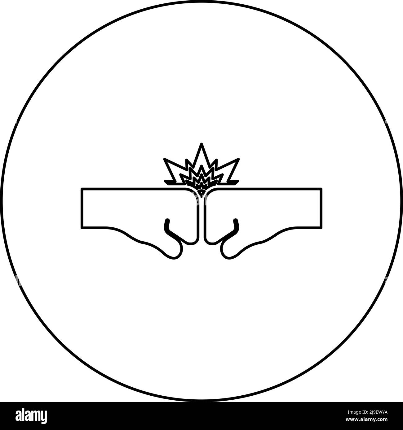 Black fist bump circle hi-res stock photography and images - Alamy