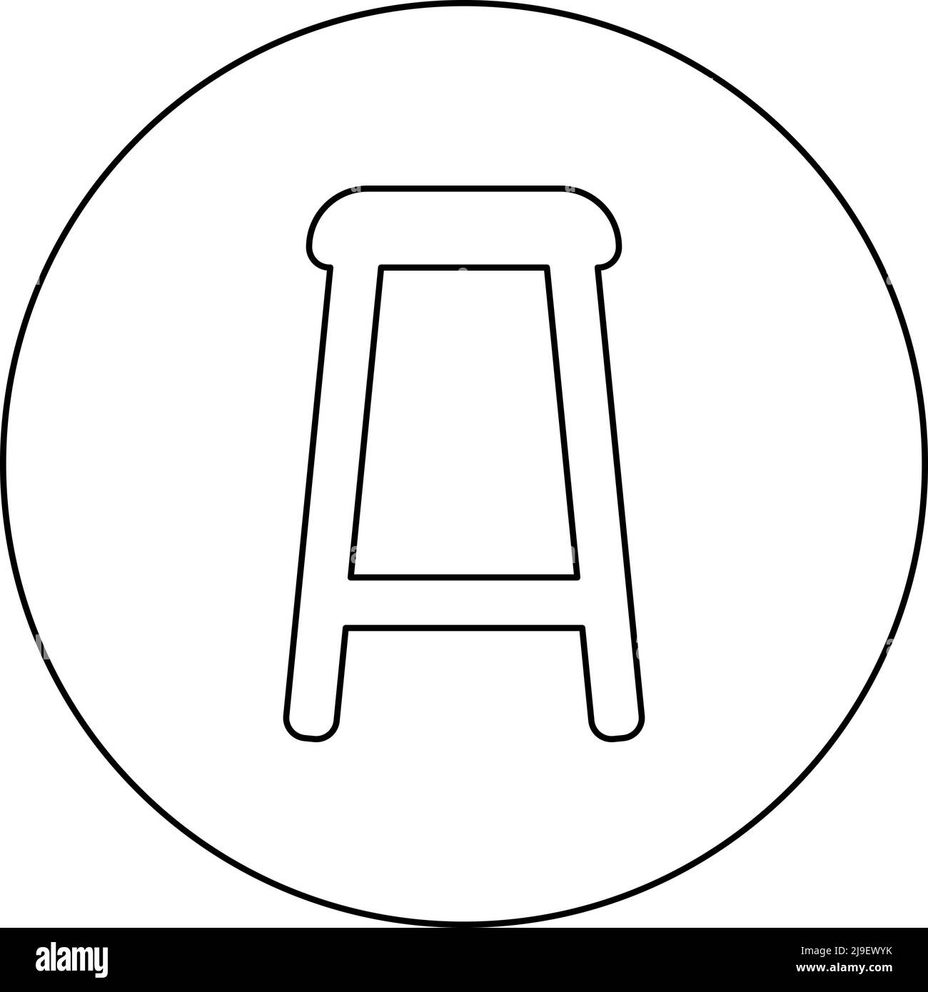 Stool icon in circle round black color vector illustration image ...