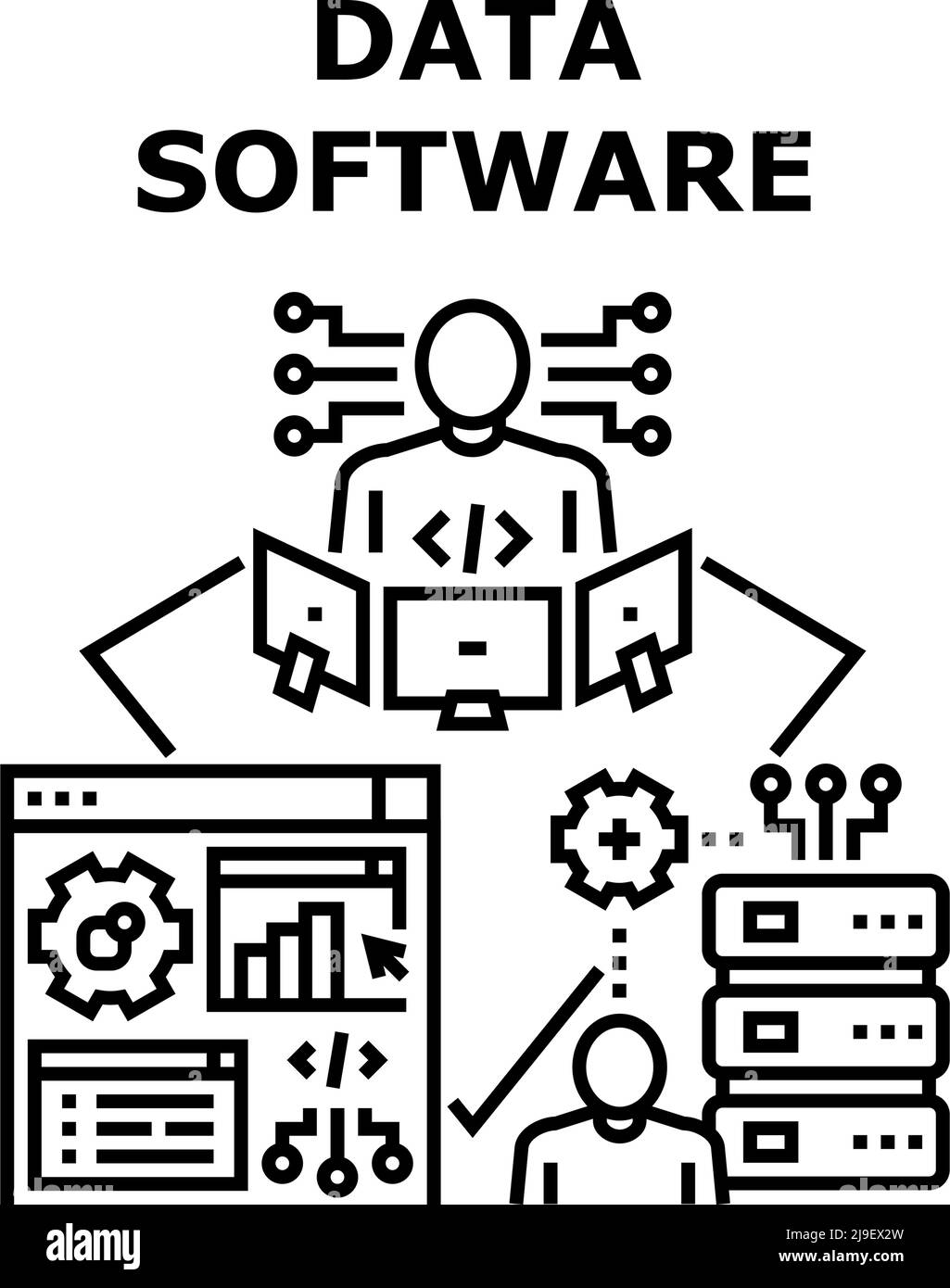 Data Software Vector Concept Color Illustration Stock Vector Image ...