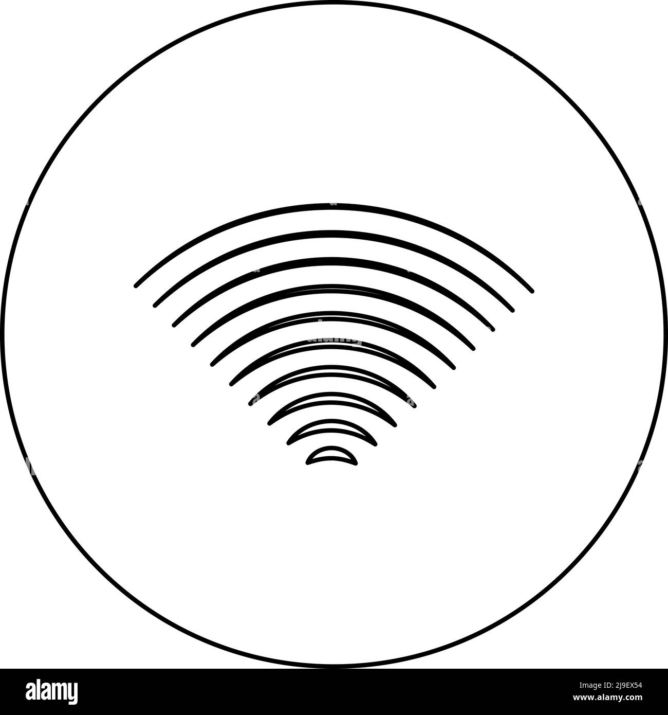Radio wave wireless icon in circle round black color vector ...