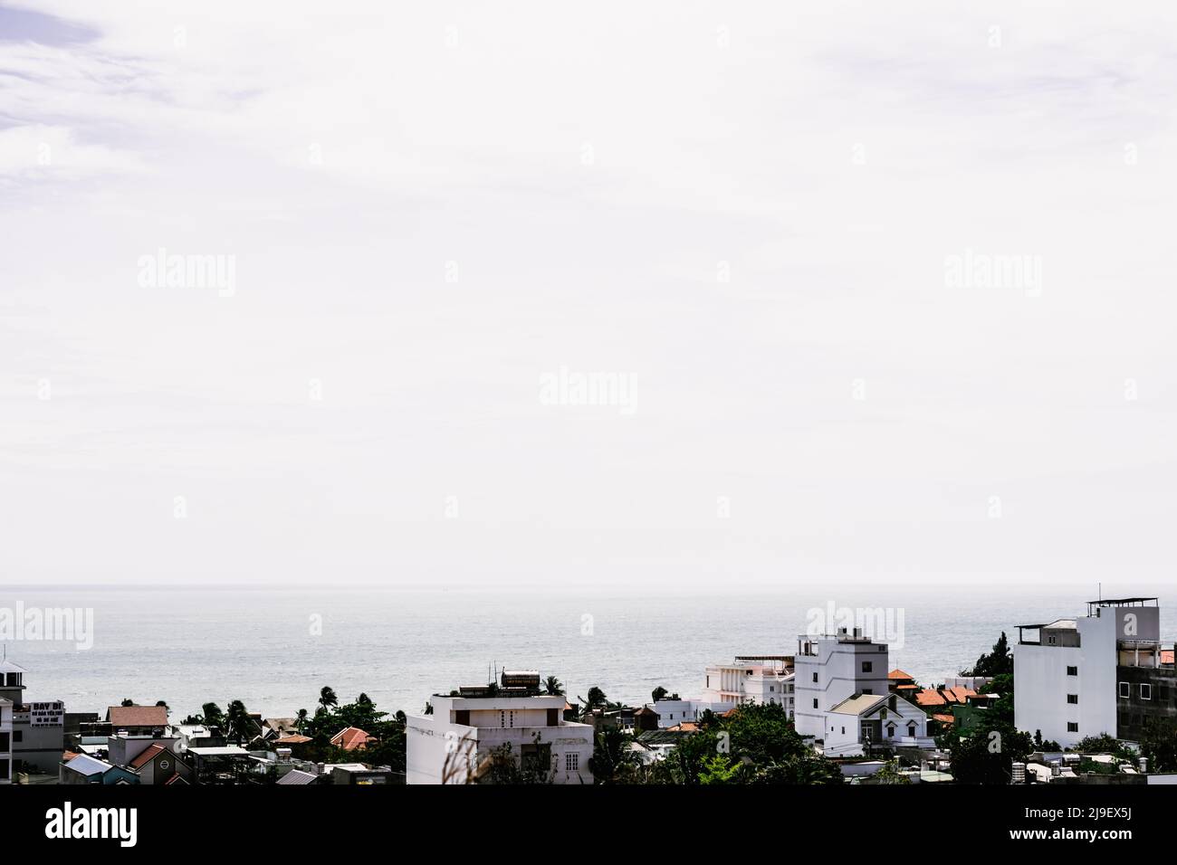 Beautiful panorama seaside town view real natural landscape photo ...