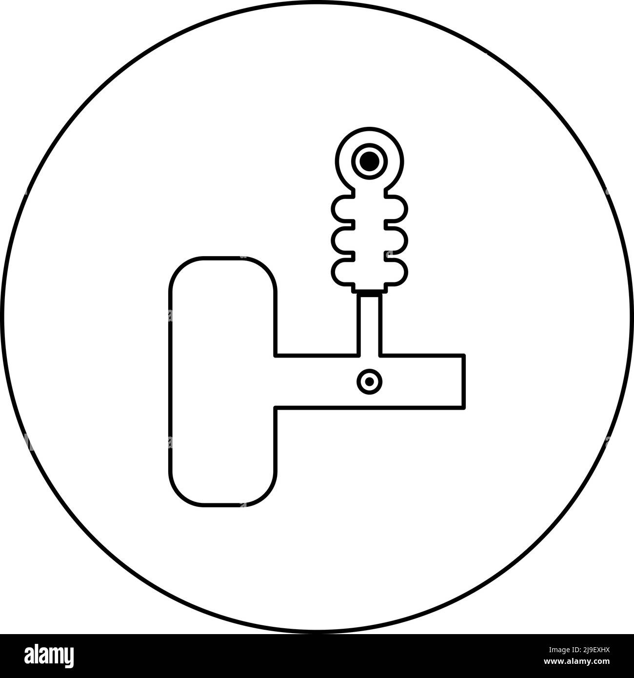 Automotive suspension shock absorber air spring car auto part icon in ...