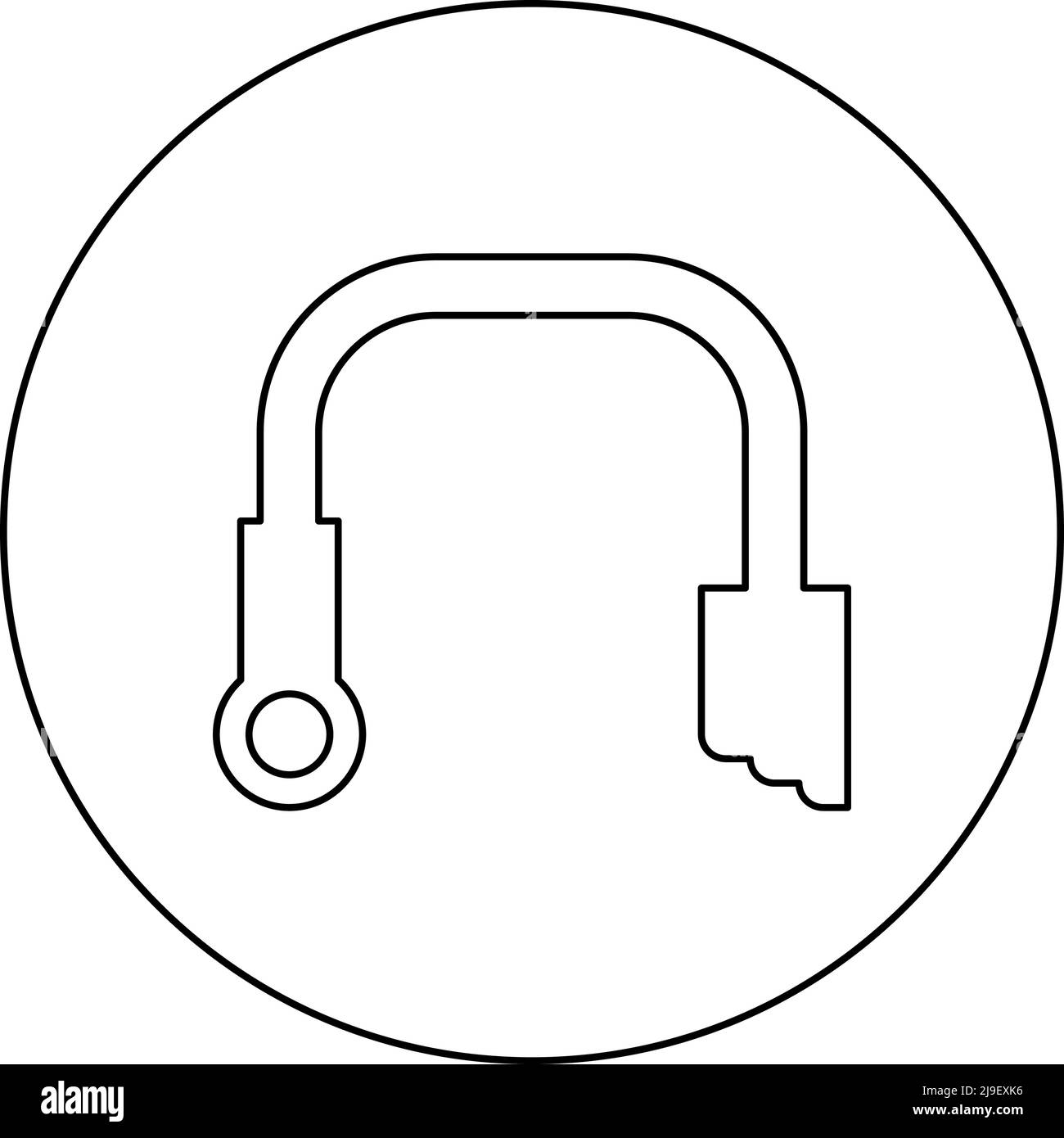 Pipe for water icon in circle round black color vector illustration ...