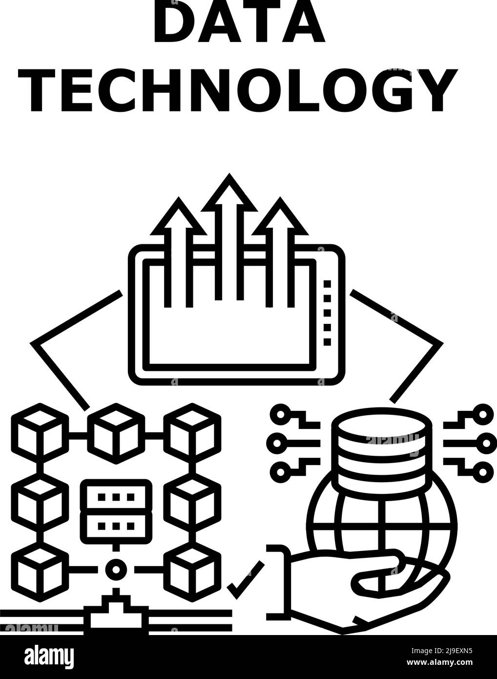 Data Technology Vector Concept Color Illustration Stock Vector Image