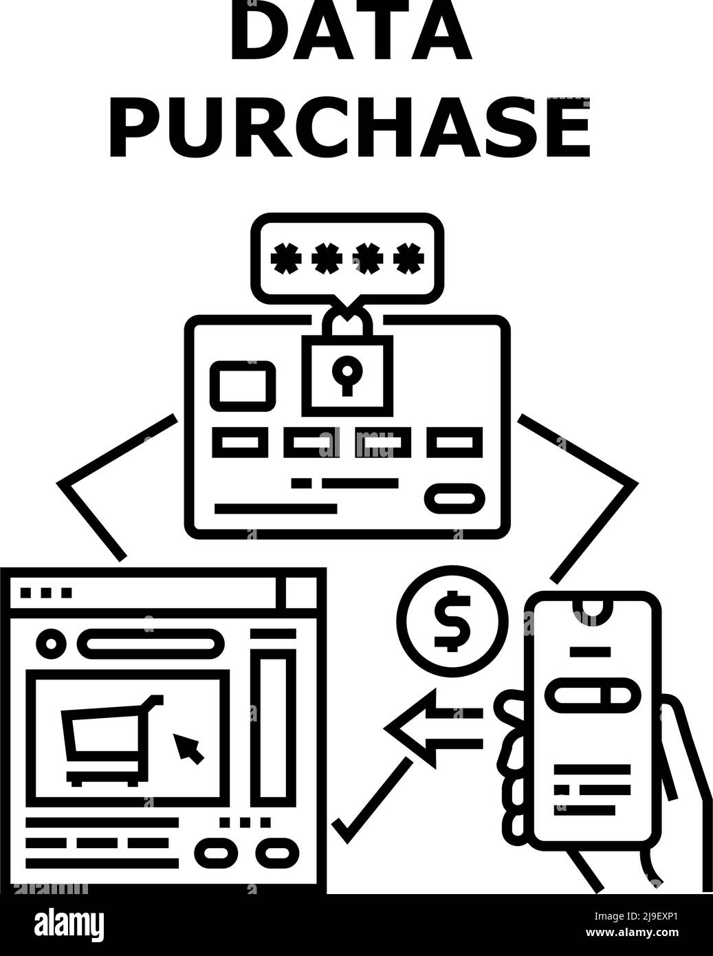 Data Purchase Vector Concept Color Illustration Stock Vector Image ...