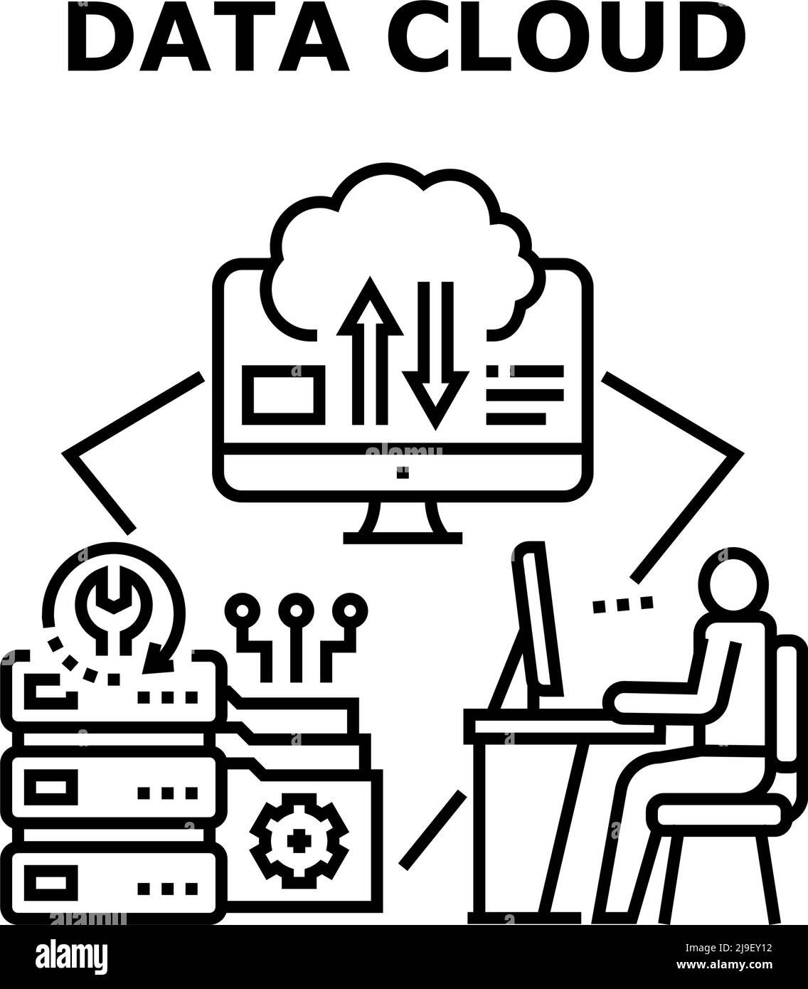 Data Cloud Connection Vector Concept Illustration Stock Vector Image ...