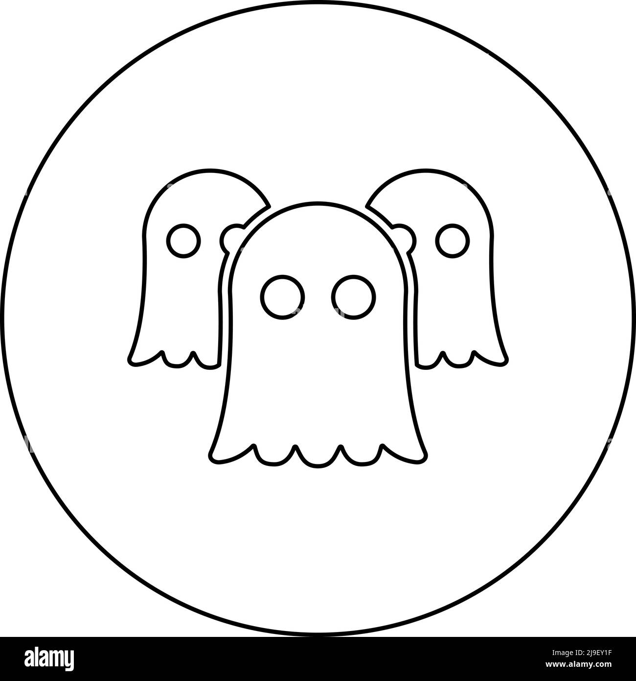 Spirits Ghosts icon in circle round black color vector illustration ...