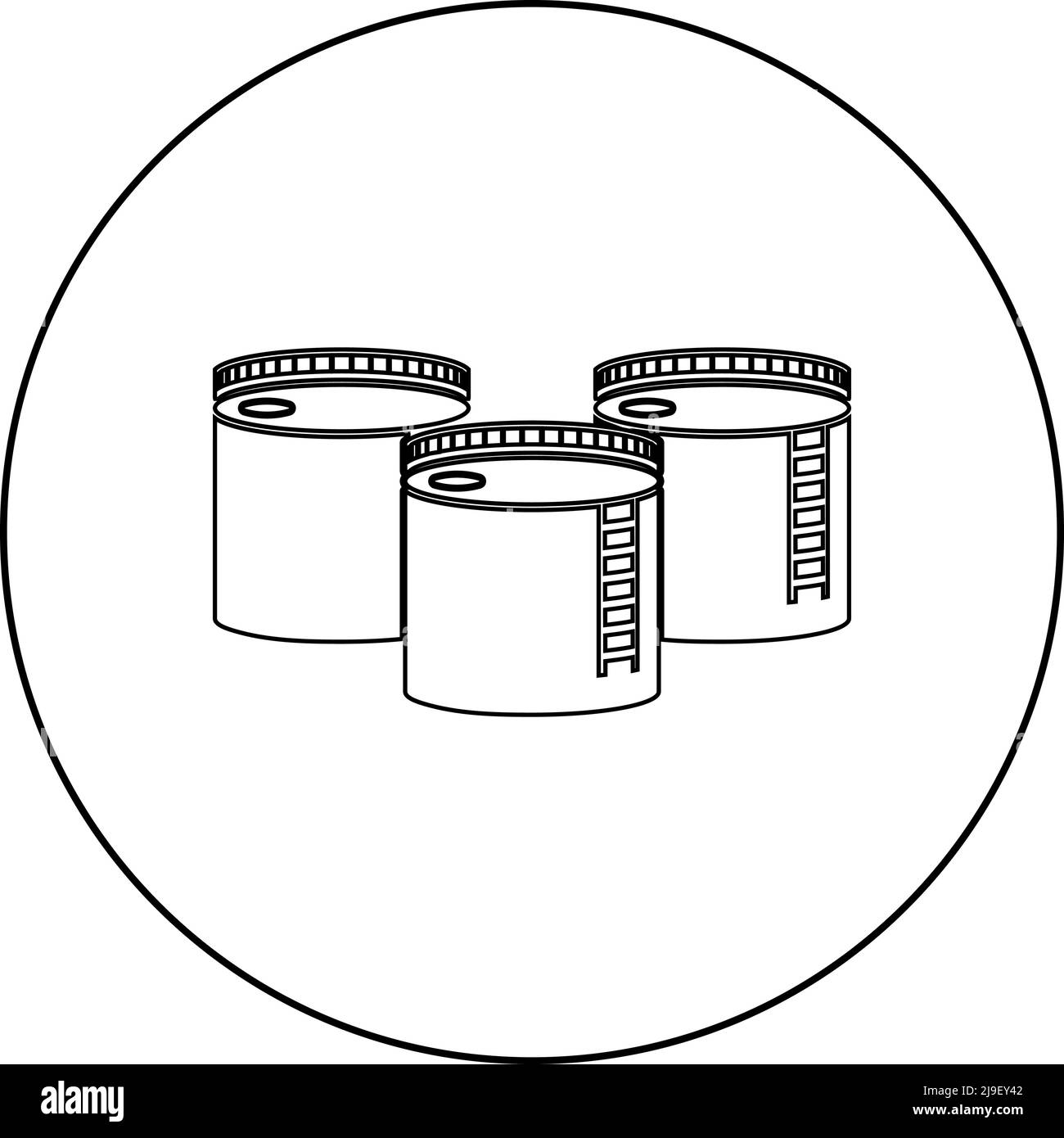 Tanks with oil storage icon in circle round black color vector ...