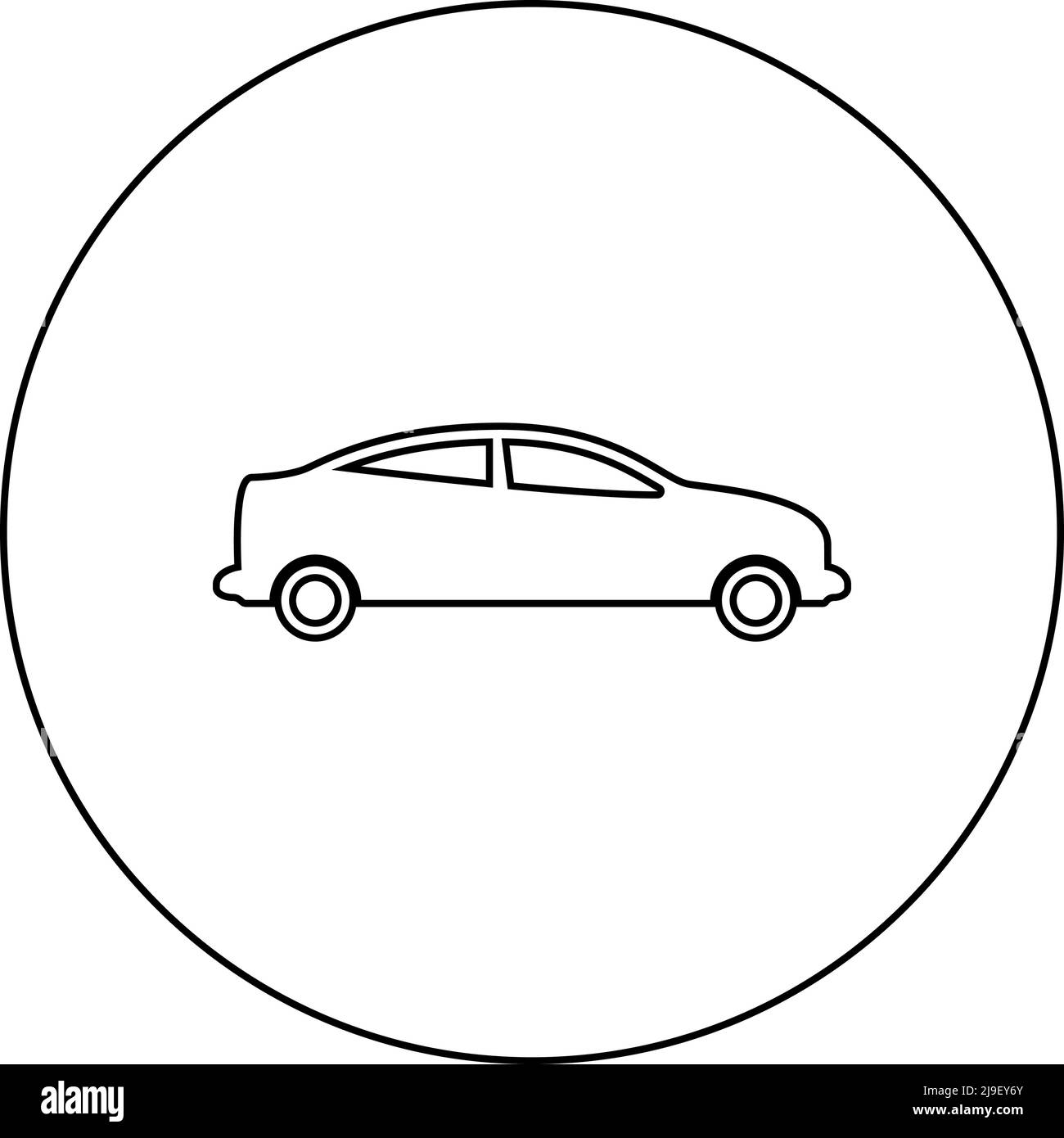 Car sedan icon in circle round black color vector illustration image ...