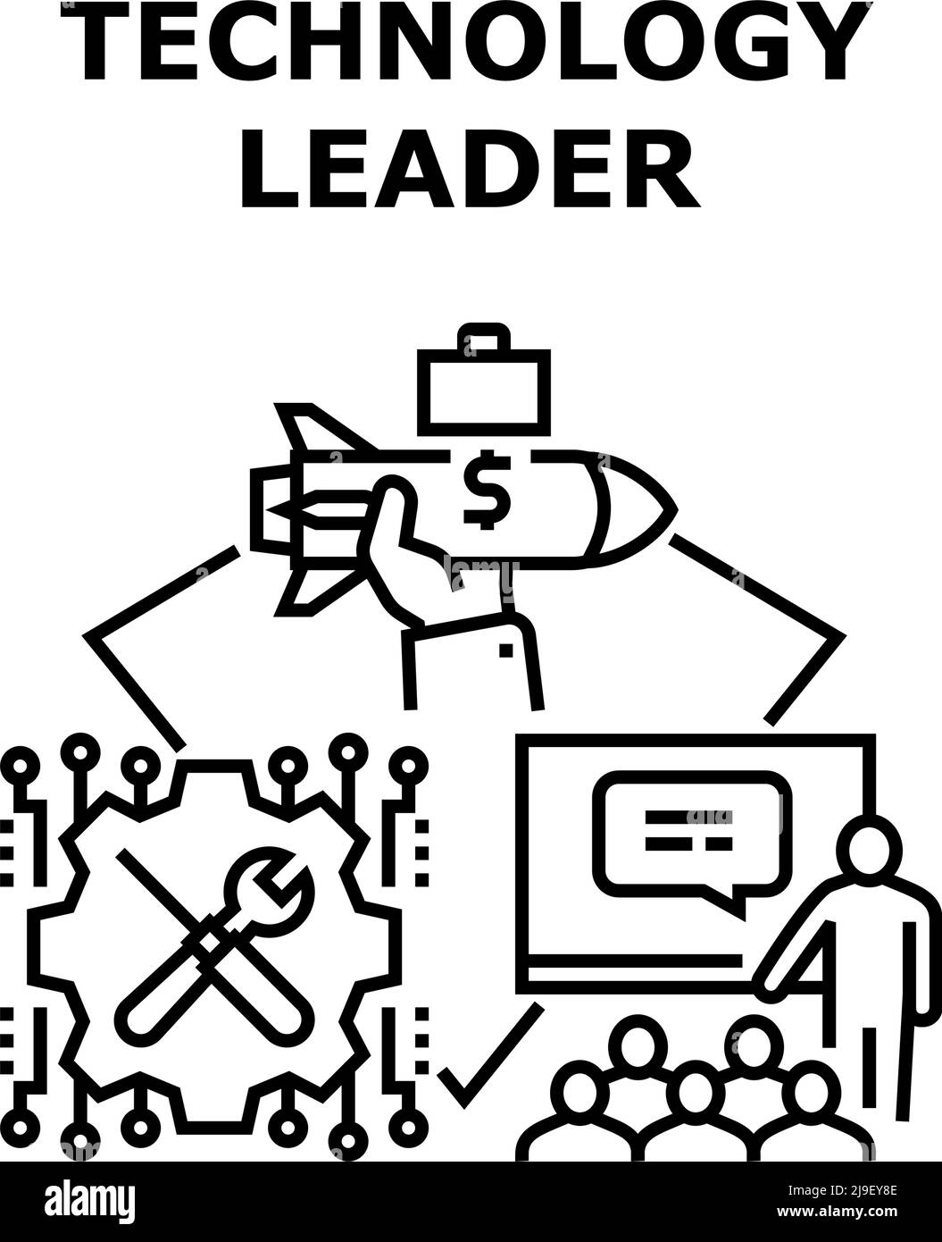 Leader Technology Vector Concept Illustration Stock Vector Image & Art ...