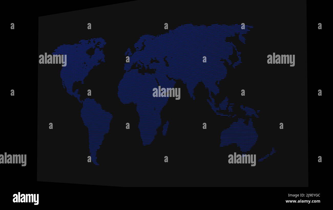 3d Pixel world map background. Digital dots in the form global earth ...