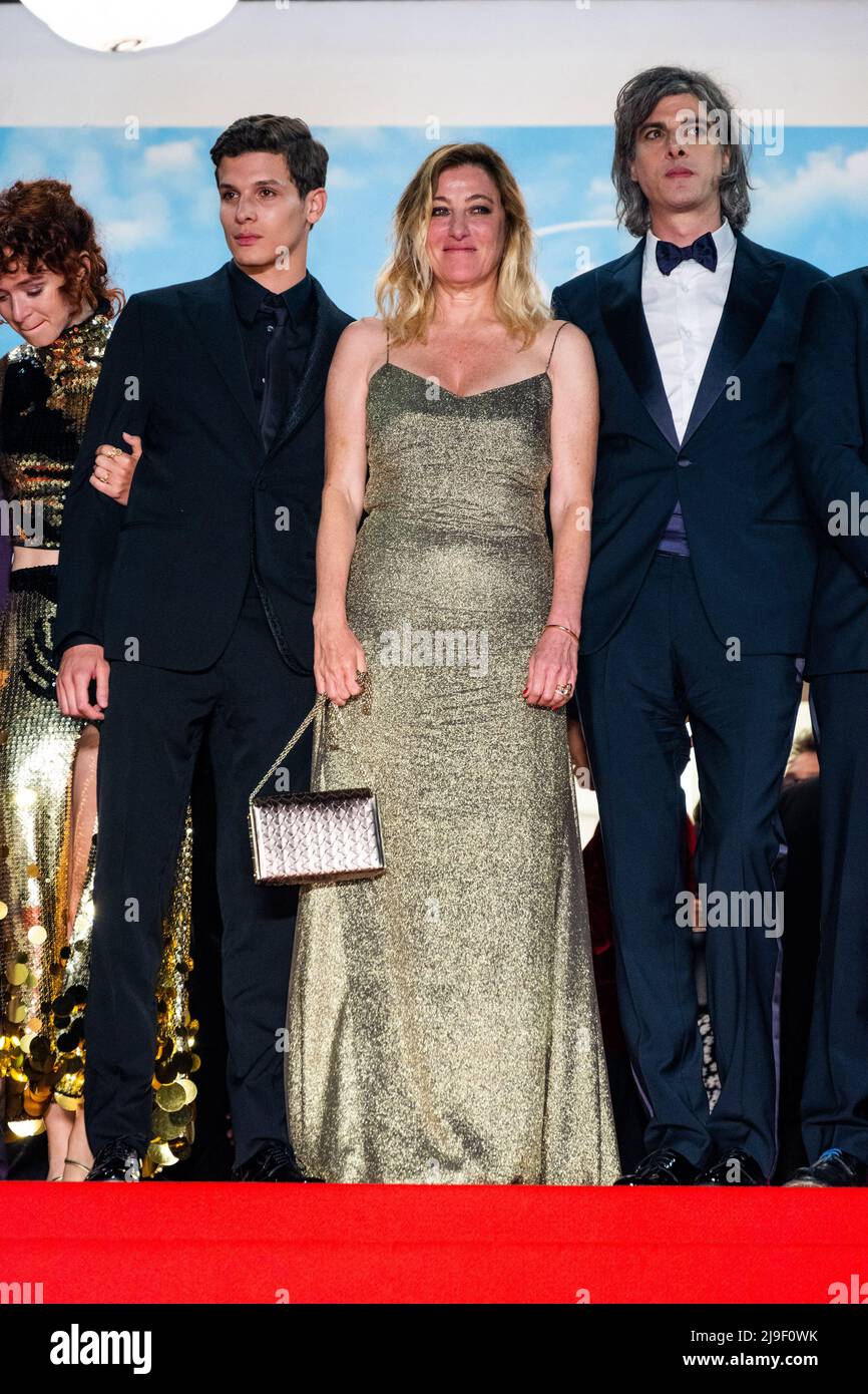 Cannes, France. 22nd May, 2022. Clara Bretheau , ? , Valeria Bruni ...
