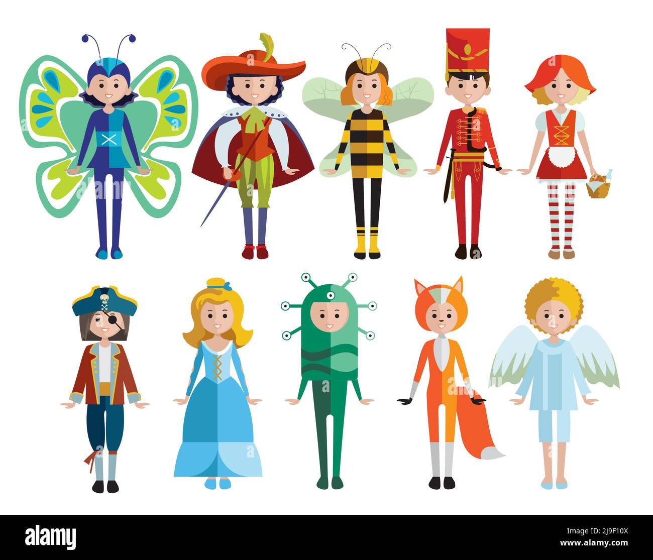 Kids and carnival costumes collection including pirate knight alien ...