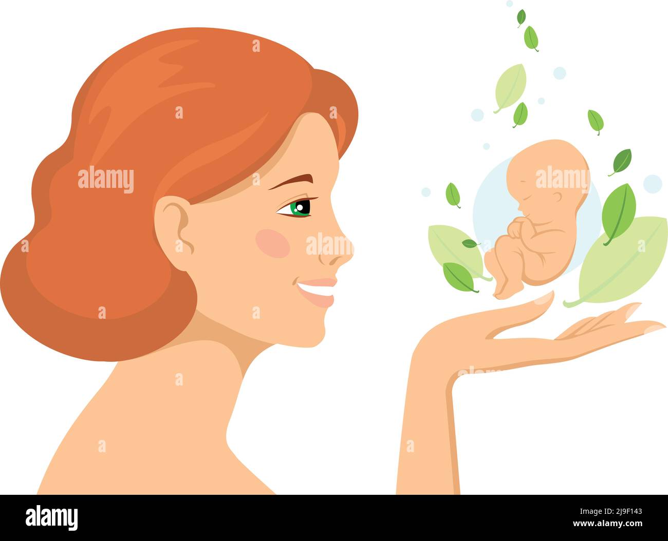 Woman holding baby embryo on the hand. Protection and care of ...