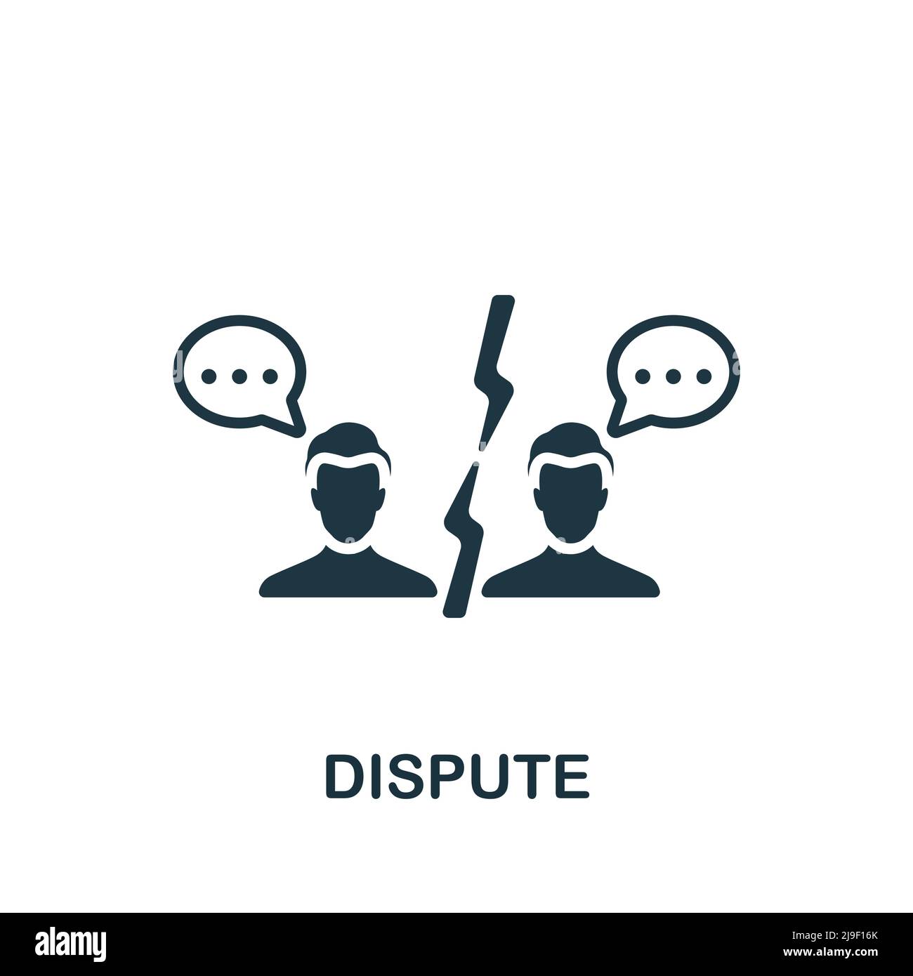 Dispute icon. Monochrome simple Personality icon for templates, web ...