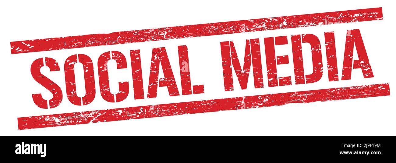 SOCIAL MEDIA text on red grungy rectangle stamp sign Stock Photo - Alamy