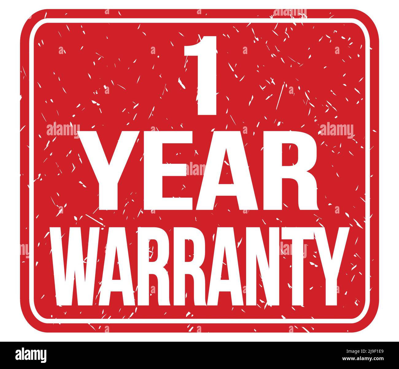 1 YEAR WARRANTY, text written on red vintage stamp sign Stock Photo - Alamy