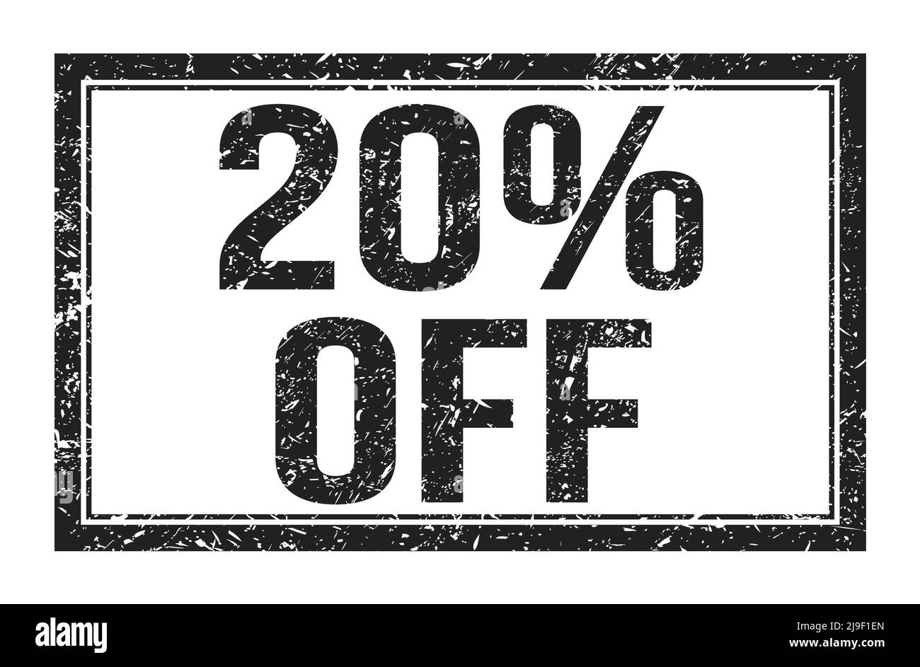 20% OFF, words written on black rectangle stamp sign Stock Photo - Alamy