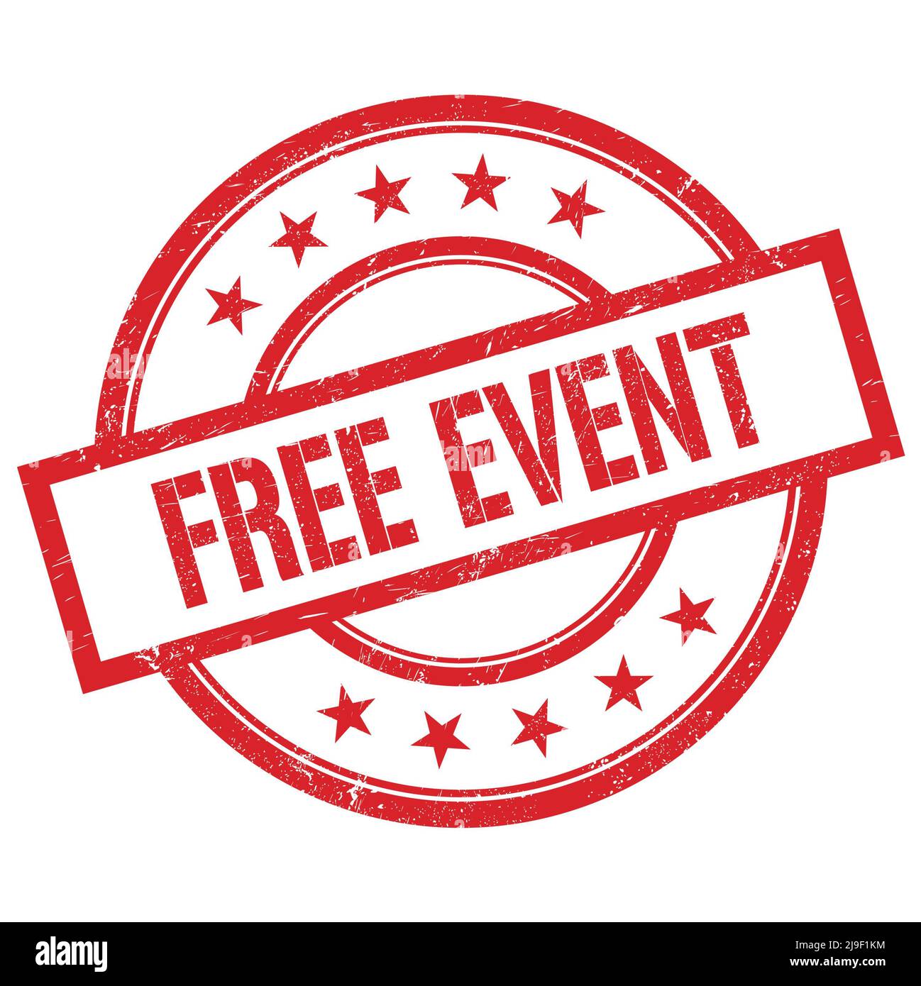 FREE EVENT text written on red round vintage rubber stamp Stock Photo ...